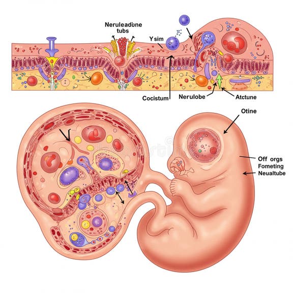 An Anatomical Illustration of a Developing Embryo with Labeled Sections ...