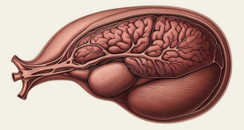 Anatomical Illustration of a Human Brain and Its Surrounding Structures ...