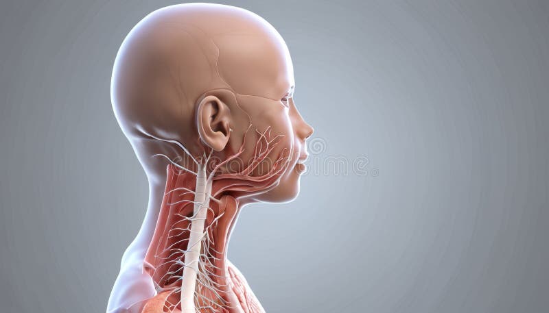An Anatomical Illustration of the Human Head and Neck Stock ...