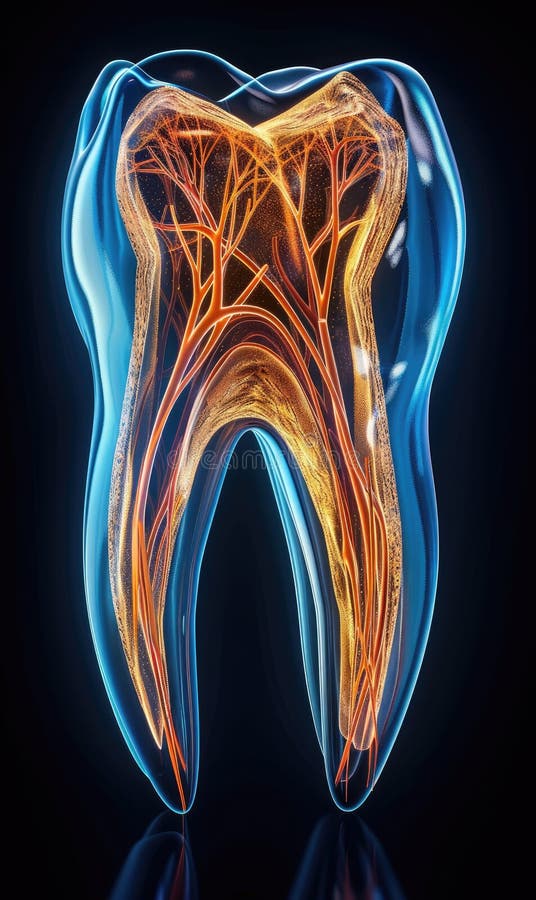 Anatomical Intricacy: Tooth Structure, Nerve, with a Visible ...