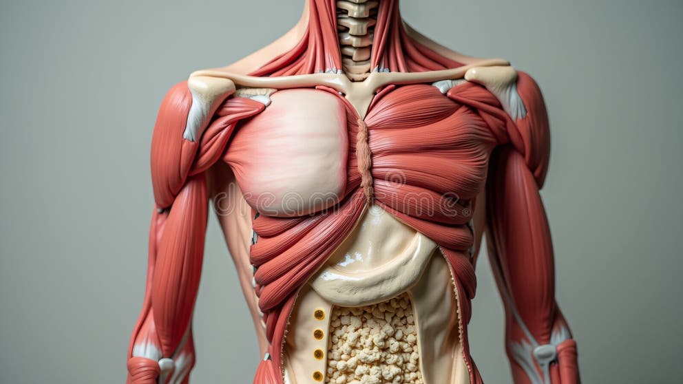 Human Anatomical Model Displaying Muscles, Bones, and Internal ...