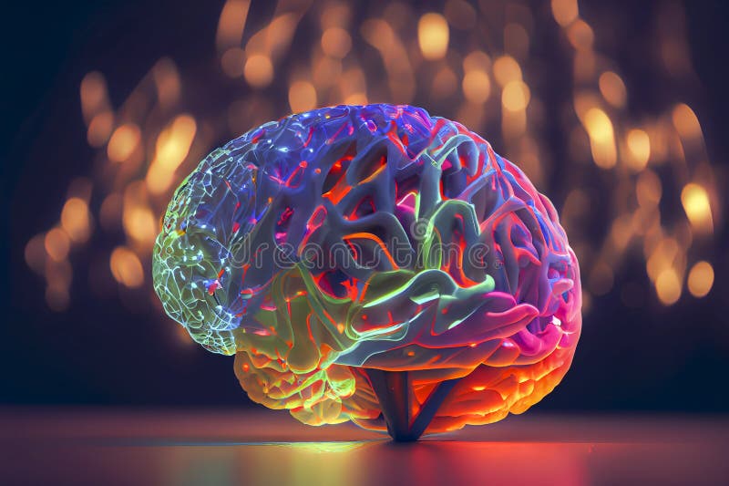 Human Brain, Colorful Ai Illustration Stock Illustration - Illustration ...