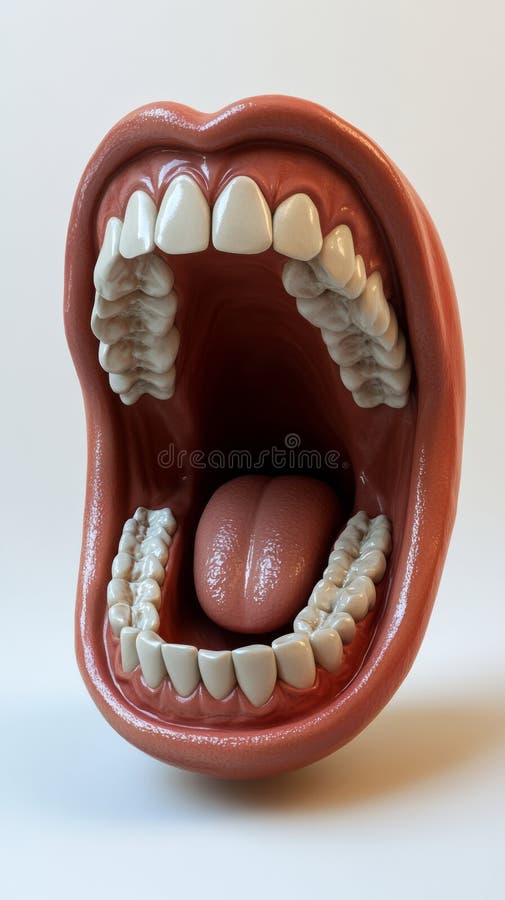 Anatomical Model of Human Mouth with Open Jaw and Teeth, Educational ...