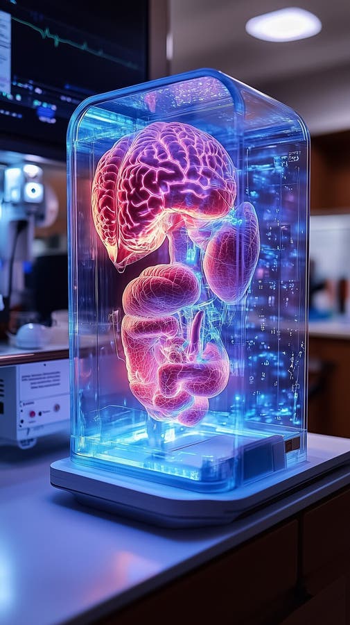 Anatomical Model of Human Organs Displayed with Glowing Effects in ...