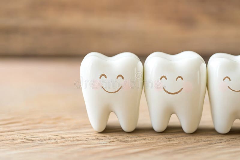 Anatomical Models of Molar Teeth with Smiling Faces. National Day of ...