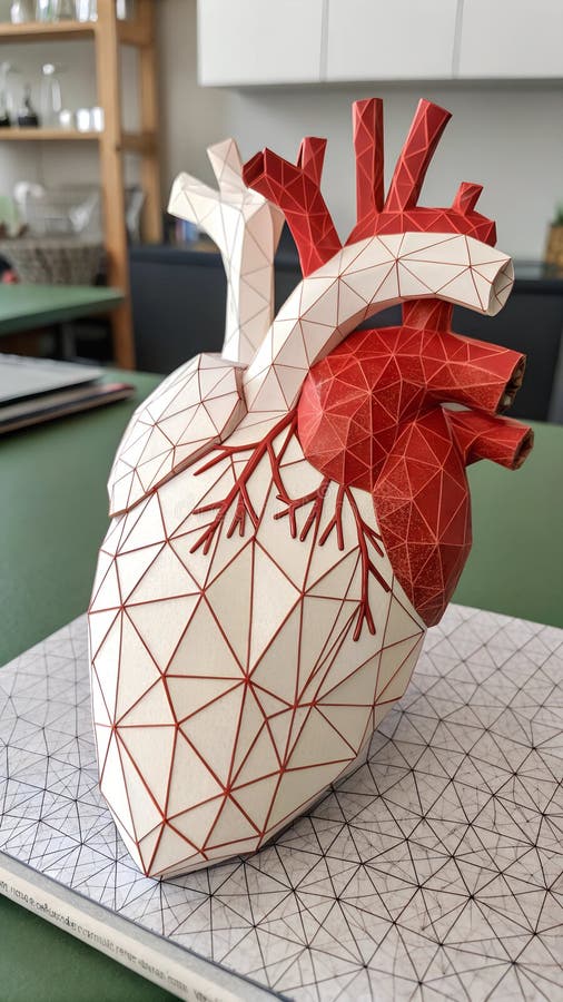 Anatomical Organs Cardio Image Created Using a Low Poly Illustration ...