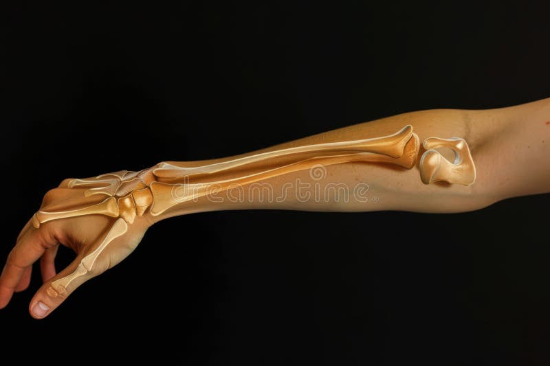 Detailed Anatomy Model of a Human Arm with Visible Bones in Educational ...