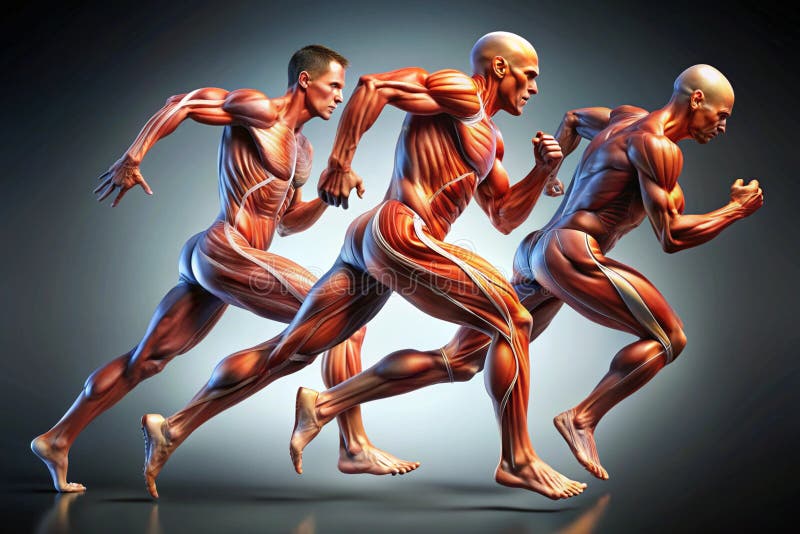 Anatomical Representation of Running Human Forms with Exposed Muscles ...