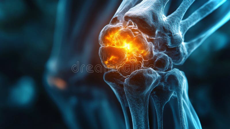 Anatomical Side View of a Human Knee Highlighting Joint Structure and ...