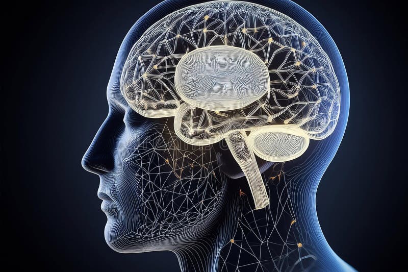 Anatomical Structure of the Brain, Consisting of Luminous Neurons ...