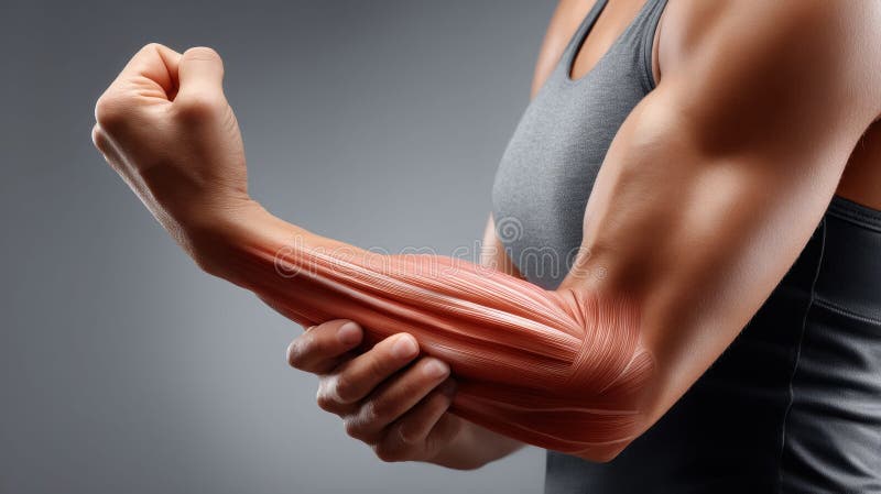 Anatomical View of the Human Arm, Showcasing the Muscles Involved in ...