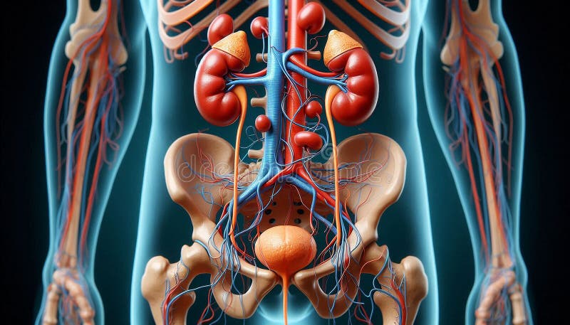 Anatomical View of Human Urinary System Stock Illustration ...