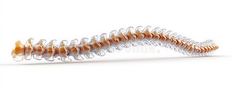 Anatomically Accurate Render of a Human Spine with Transparent Elements ...