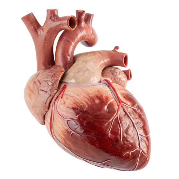 Anatomically Correct Human Heart on White Background Stock Illustration ...