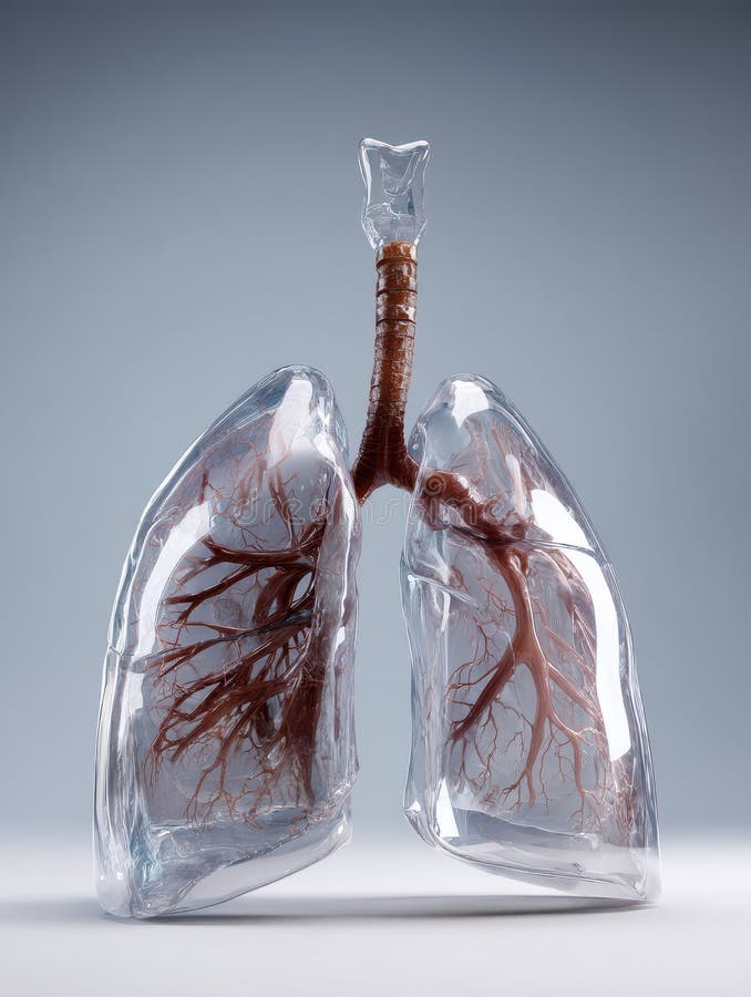 Anatomically Correct Human Lungs Outer Service Transparent To Reveal ...