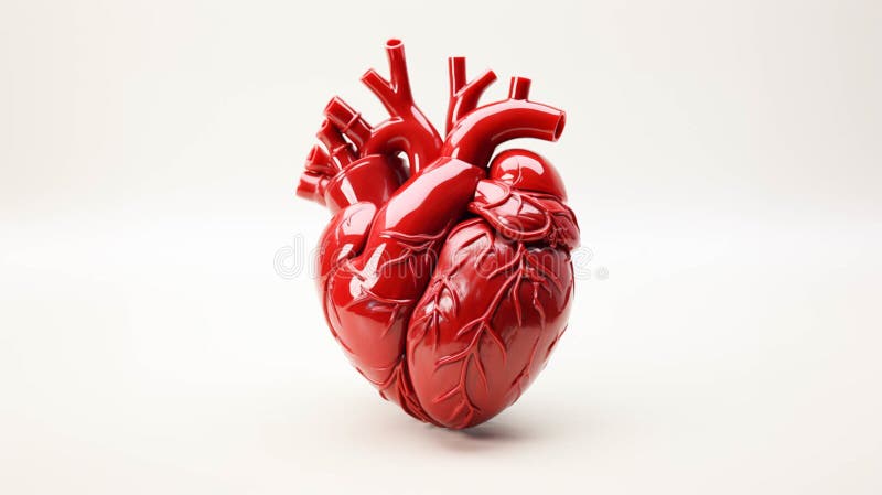 An Anatomically Human Heart on a White Background Stock Illustration ...