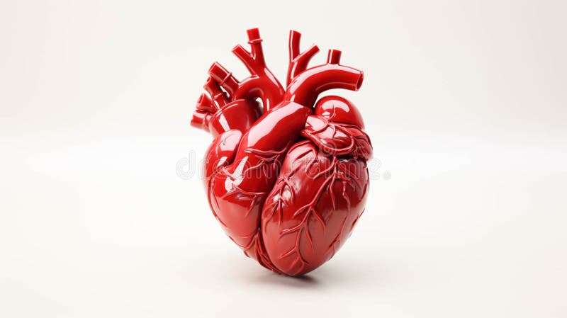 An Anatomically Human Heart on a White Background Stock Illustration ...