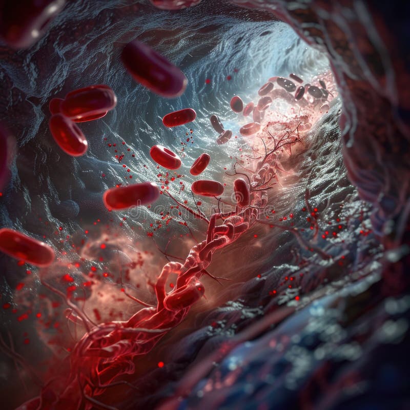 Anatomy of a Blood Vessel with Blood Flowing through it Stock Image ...