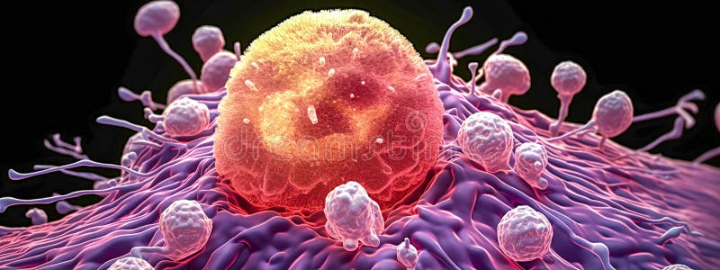 Anatomy, Cancerous Cell in Biological Tissue Under a Microscope Made ...