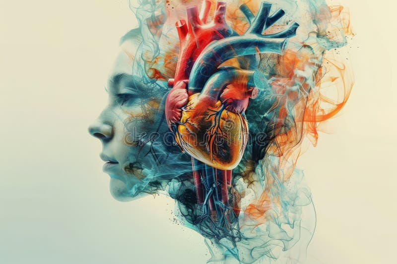 Anatomy of Emotion: Heart and Mind Connection Stock Illustration ...