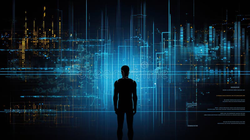 Anatomy Human Body Robot Digital Circuit Technology.AI Generated Stock ...