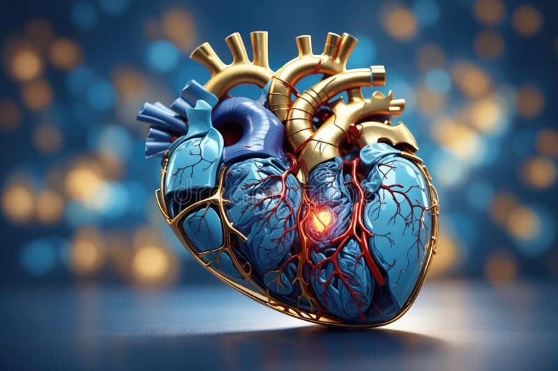 Anatomy of Human Heart on Medical Background. Ai Generative Stock ...