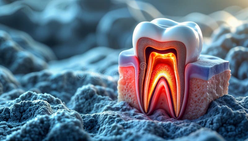 Anatomy Tooth Enamel Dentin Pulp Gum Empty Background Stock ...