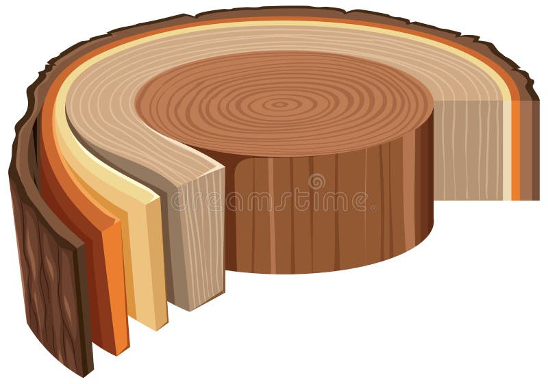 Anatomy of tree trunk stock vector. Illustration of biology - 244793911