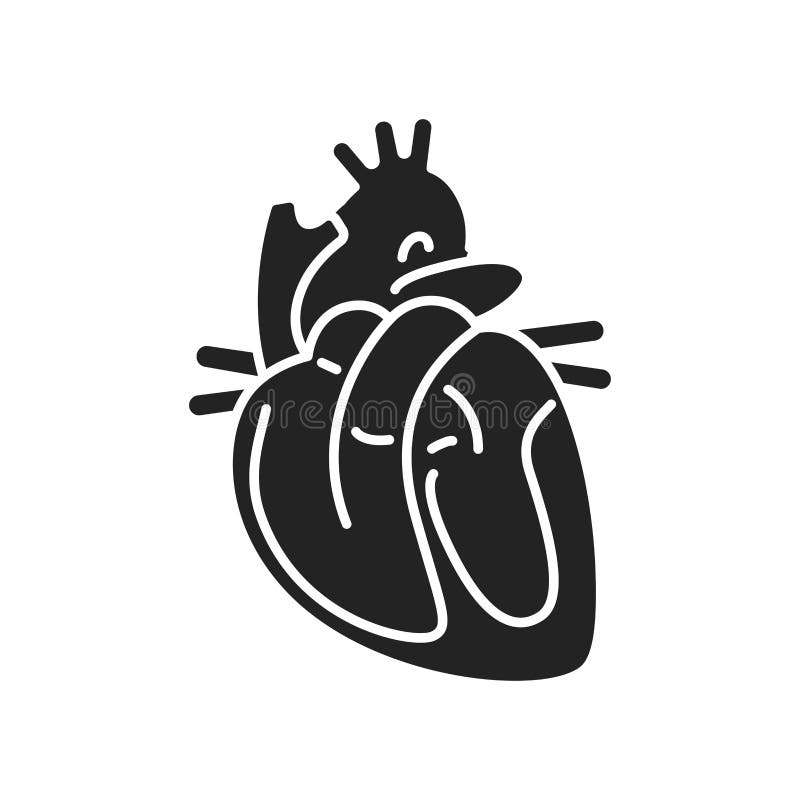 Icono De La Línea Negra De La Cardiología Revisión Médica Pictograma