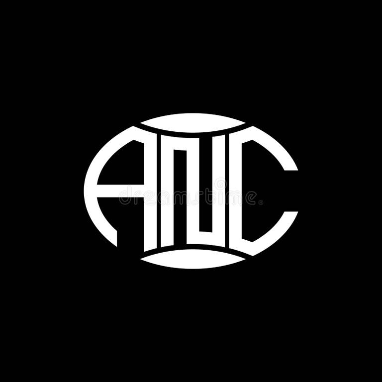 ANC Abstract Monogram Circle Logo Design on Black Background. ANC ...