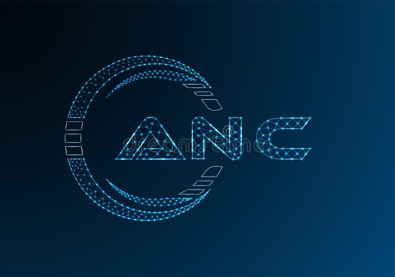 ANC Low Poly Letter Logo Vector Design. Stock Illustration ...