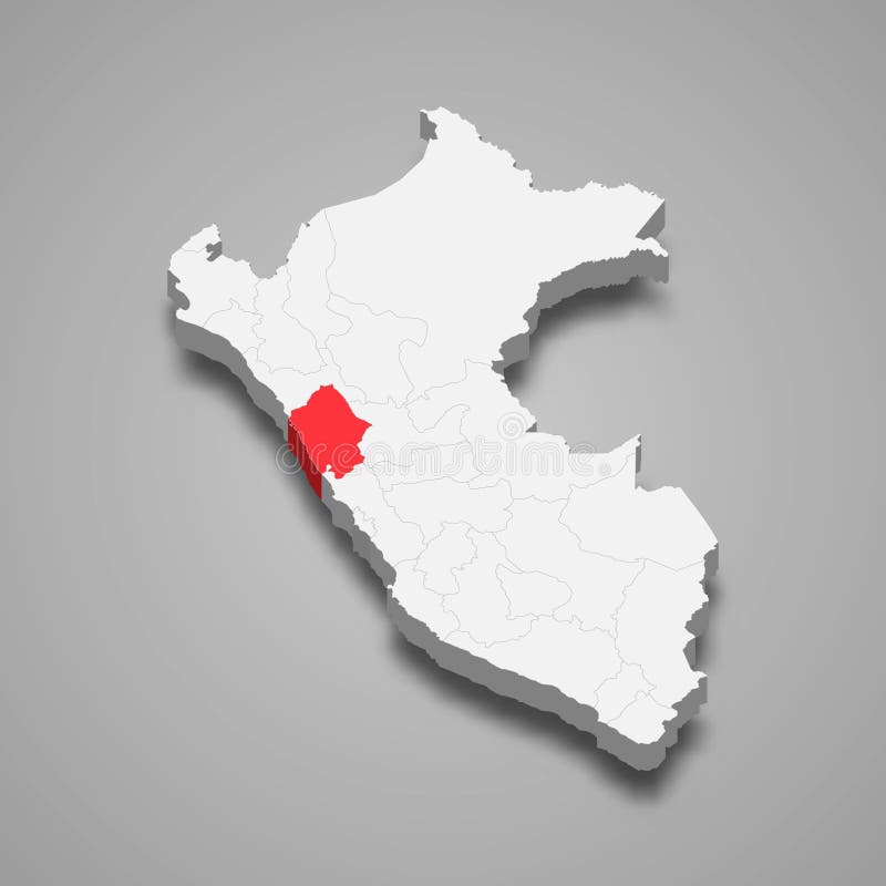 Ancash Department Location within Peru 3d Map Stock Illustration ...