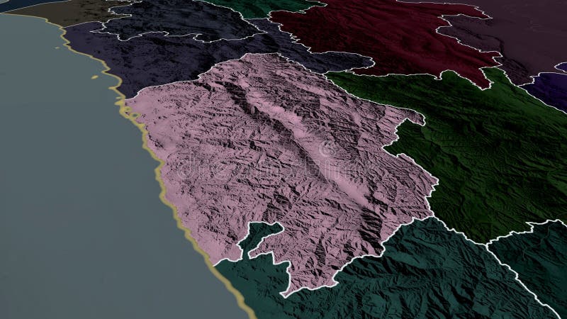 Ancash, Peru - Highlighted. Administrative Stock Illustration ...