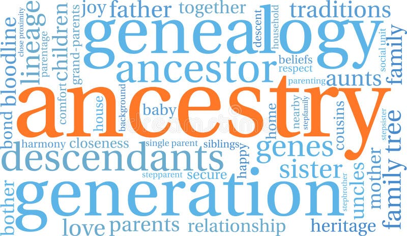 Ancestry Word Cloud stock vector. Illustration of household - 108482024