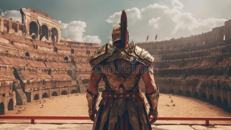 Anchient Roman Gladiator Entering. Generative AI Stock Illustration ...