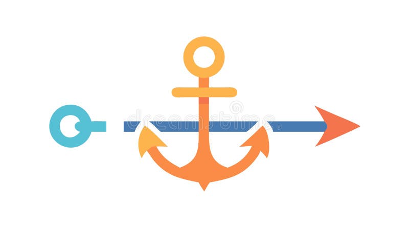 Anchor with Arrow Navigation Direction Icon, Vector Design Generative ...