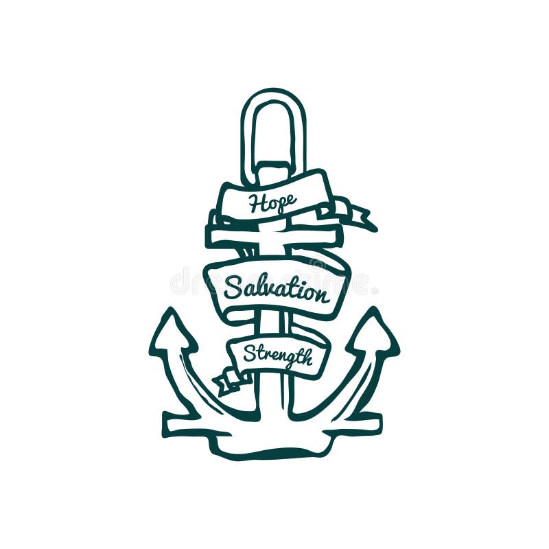 Anchor with Banner. Vector stock vector. Illustration of ship - 83165358