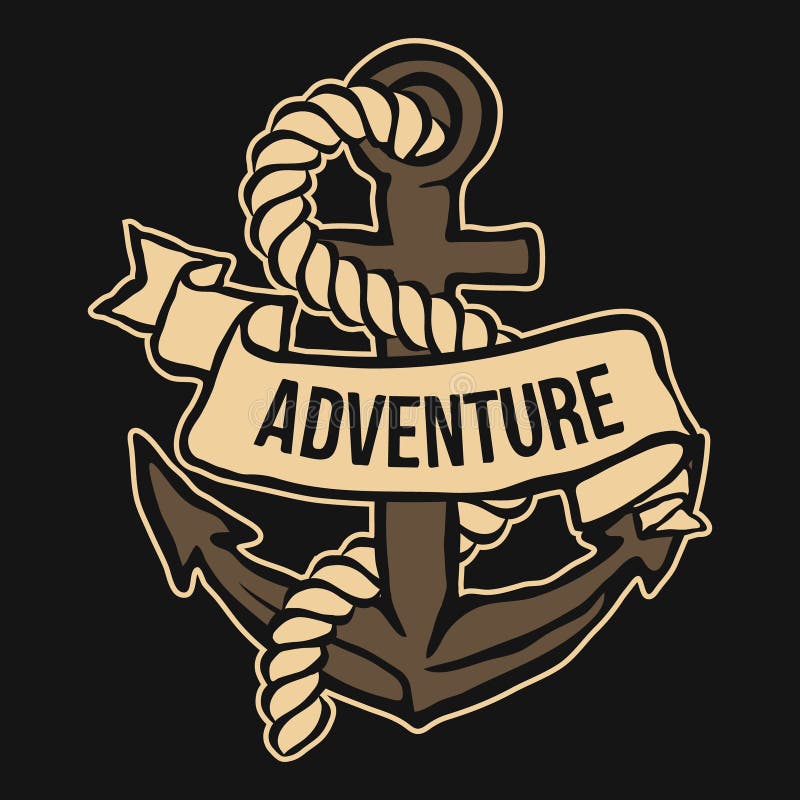 Anchor with Banner. Vector stock vector. Illustration of sailing - 83165356