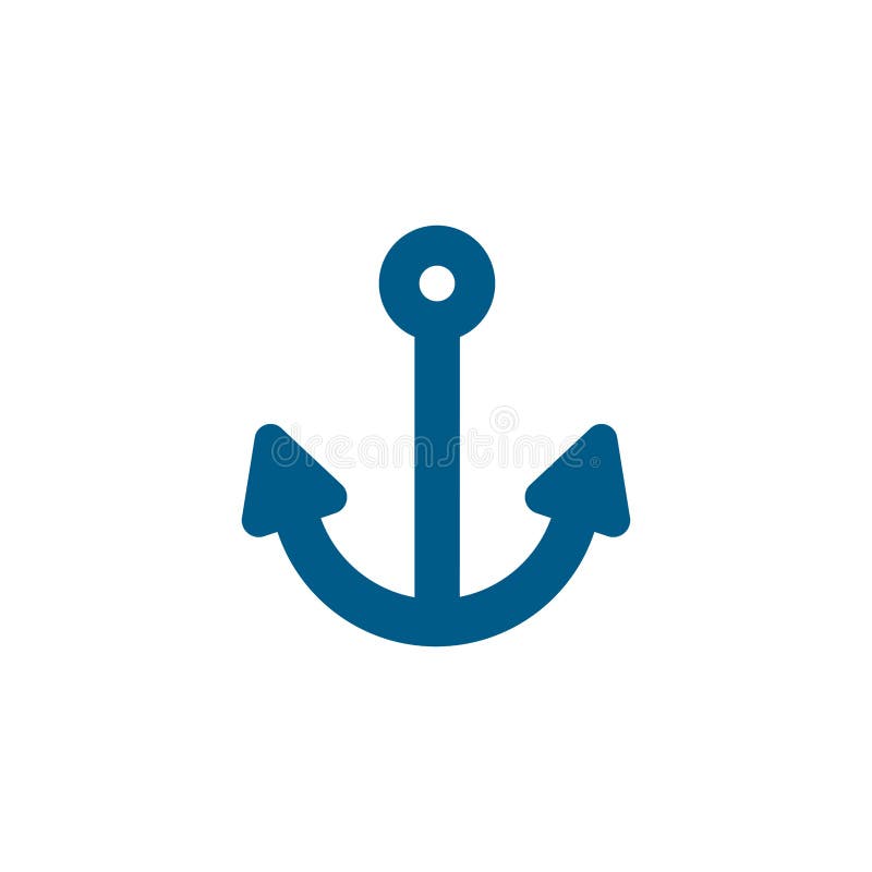 Anchor Blue Icon on White Background. Blue Flat Style Vector ...