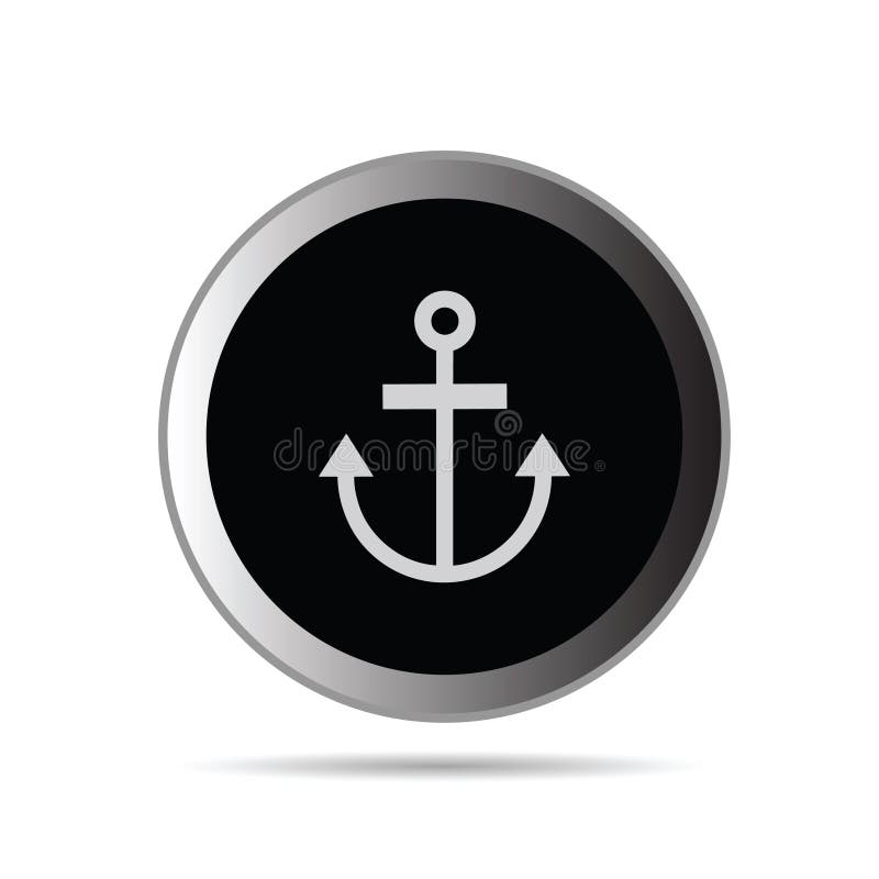 Anchor button icon stock vector. Illustration of globe - 22973557