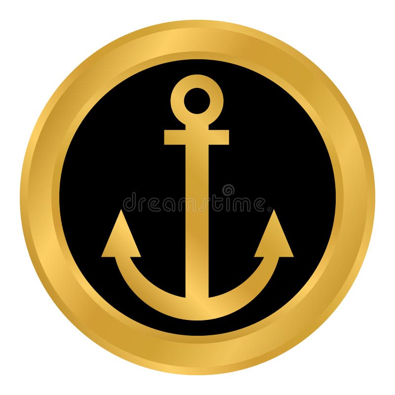 Anchor button icon stock vector. Illustration of globe - 22973557