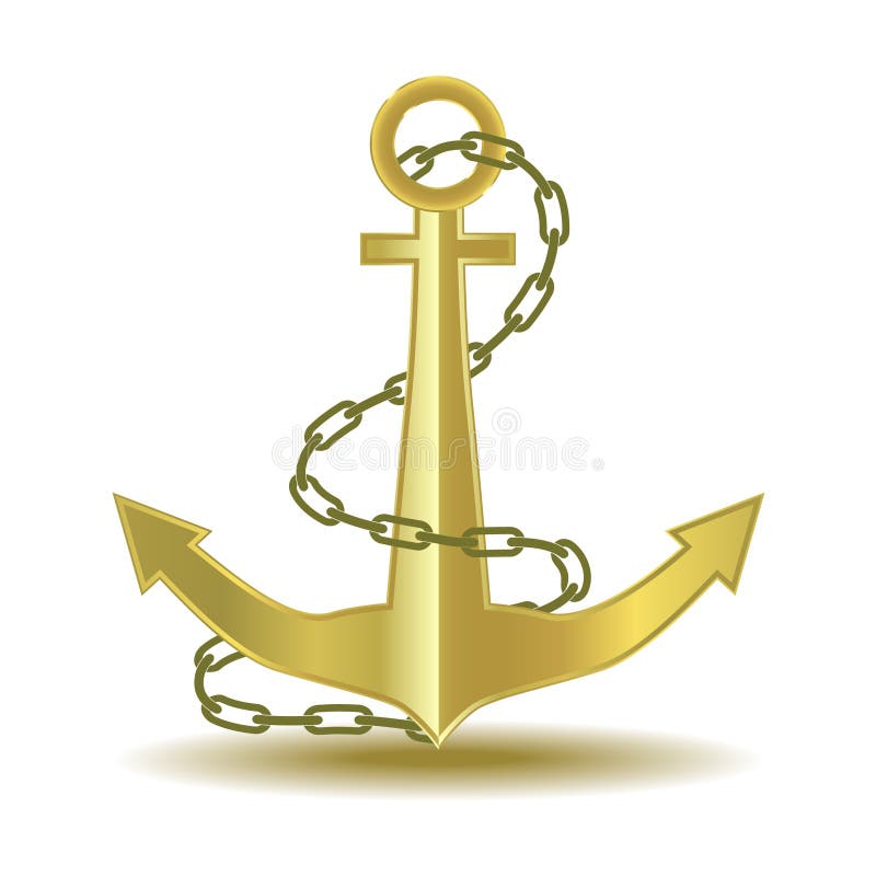 The gold anchor stock vector. Illustration of logos, object - 17176289