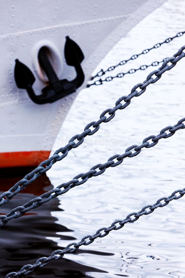 Anchor Chain on a Ship. Baltic Sea Stock Image - Image of port, vessel ...