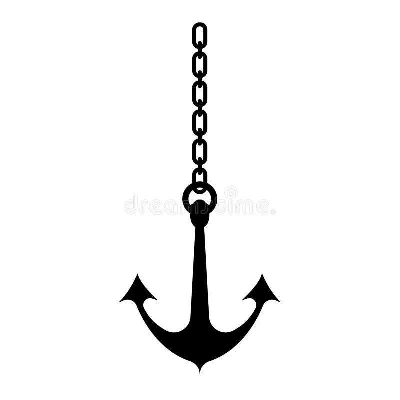 Anchor on a Chain Vector Icon. Vector Icon of Trendy Black Anchor on ...