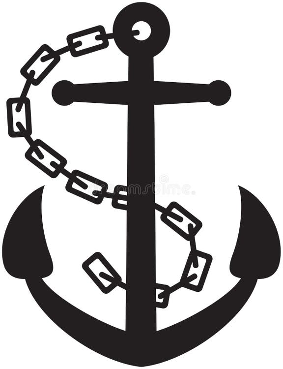 Anchor with chain vector stock vector. Illustration of marine - 219309845