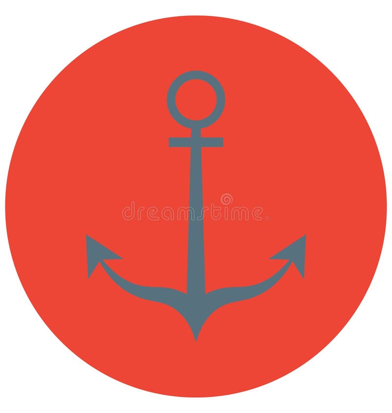 Anchor Color Illustration Vector Icon Stock Illustration - Illustration ...