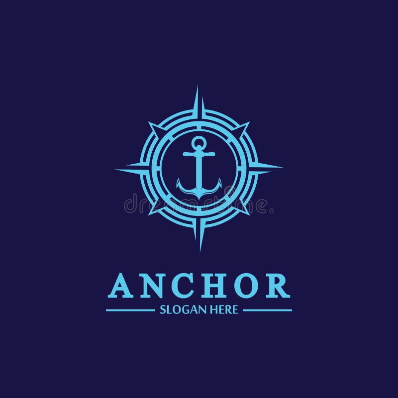 Anchor Compass Concept Icon Logo Vector Illustration Design,Nautical ...