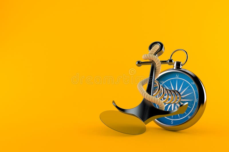 Anchor with compass stock illustration. Illustration of journey - 192366903