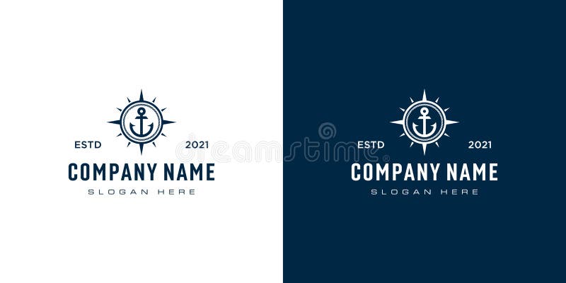 Anchor and Compass Logo Design Vector Stock Vector - Illustration of ...