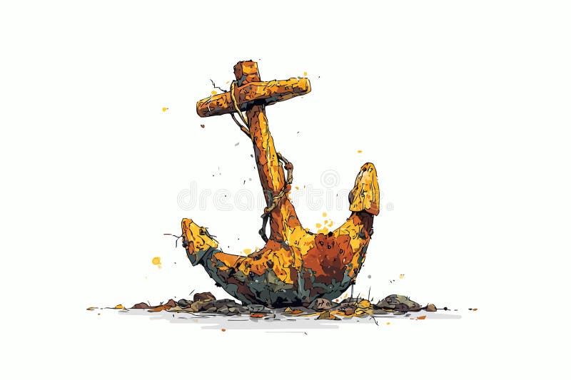 Anchor Covered in Rust and Barnacles Underwater Close Isolated Stock ...